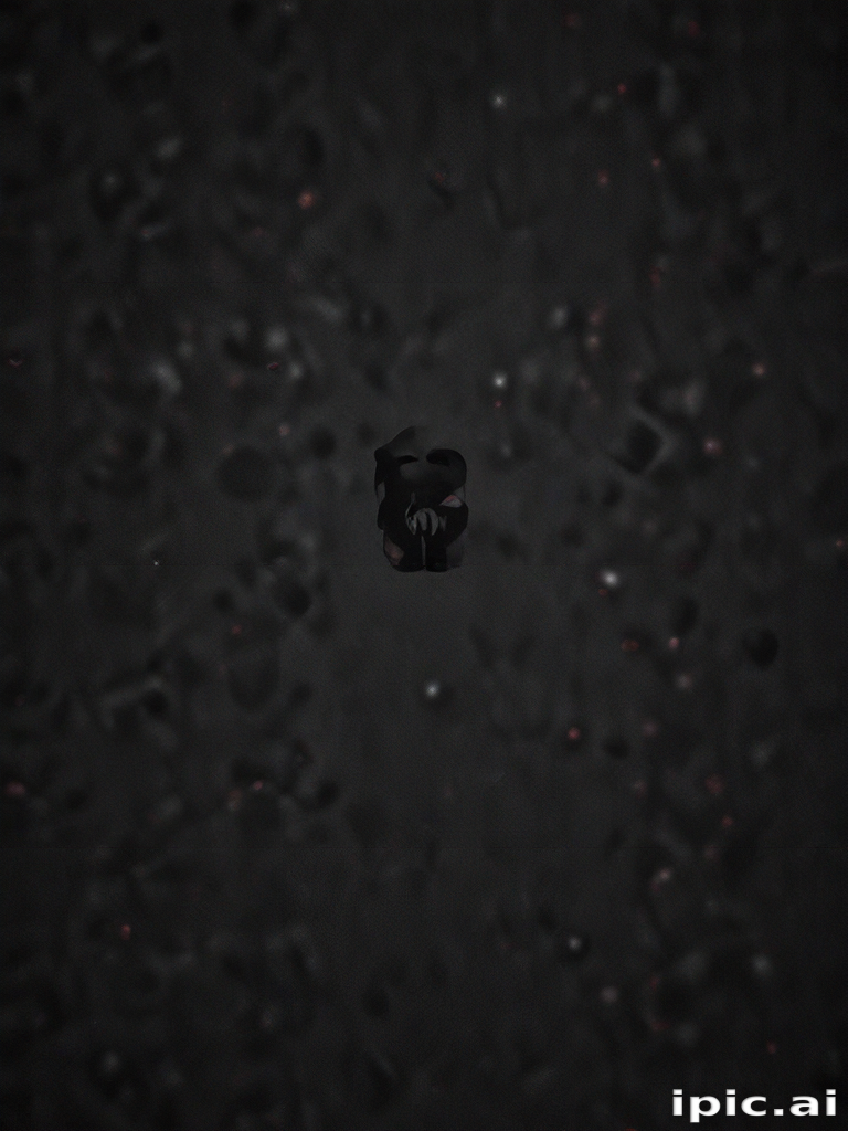 Abstract Representation of Solitude Amidst a Dark and Chaotic Background