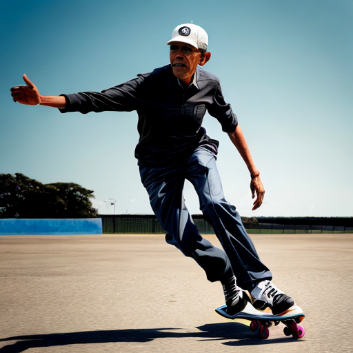 barack obama haceindo skate