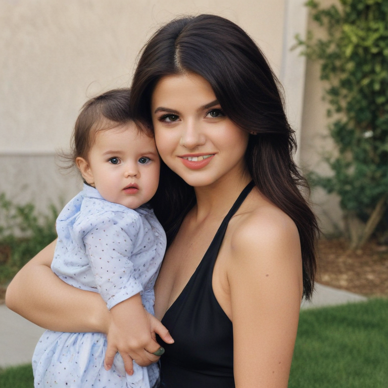 Joyful Moment: A Young Mother Cradles Her Sleeping Baby Tenderly