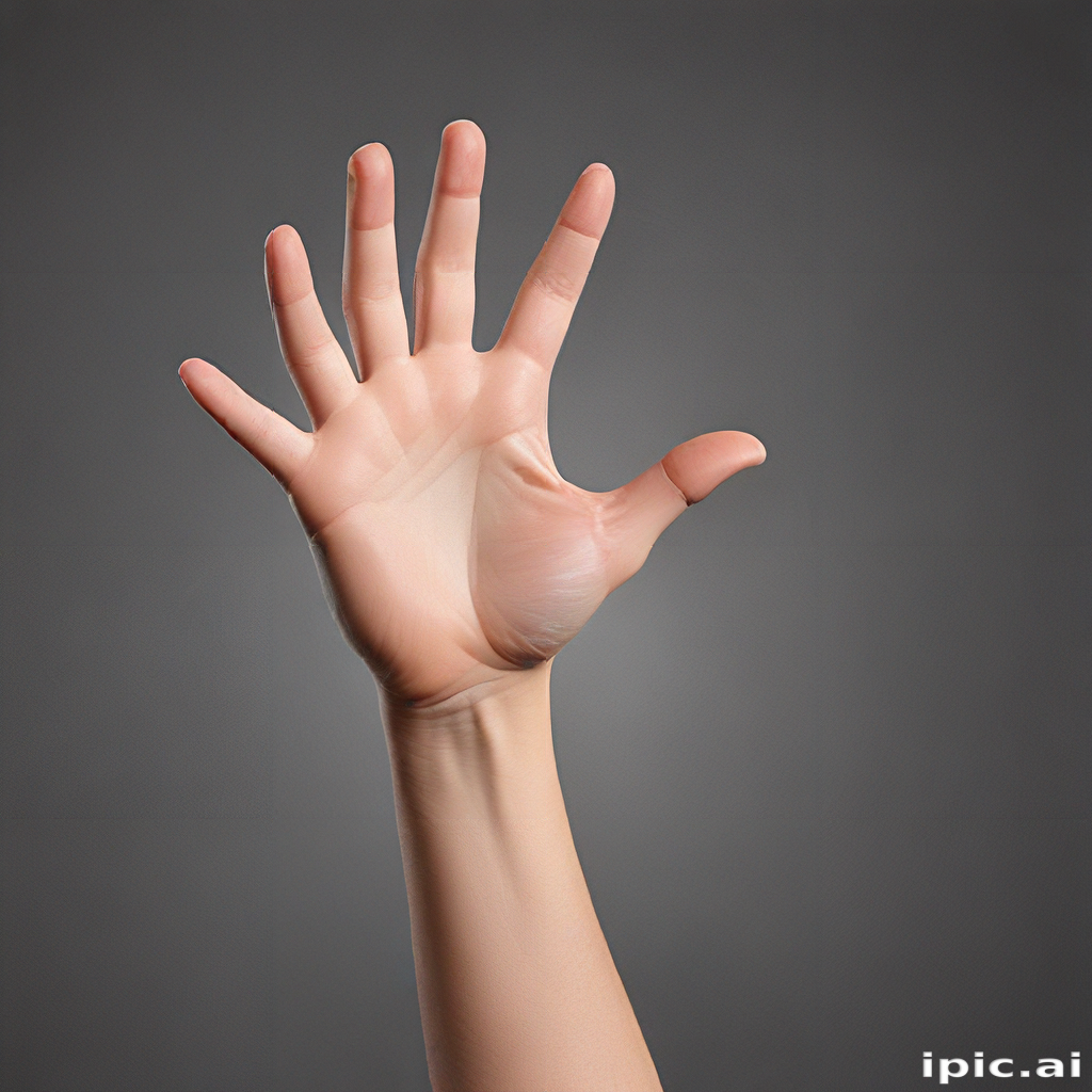 An Outstretched Hand Reaching Forward Against a Neutral Background