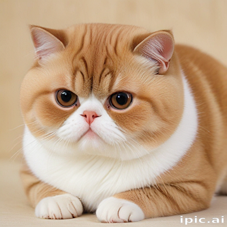 Adorable Close-Up of a Fluffy Cat with Unique Facial Features