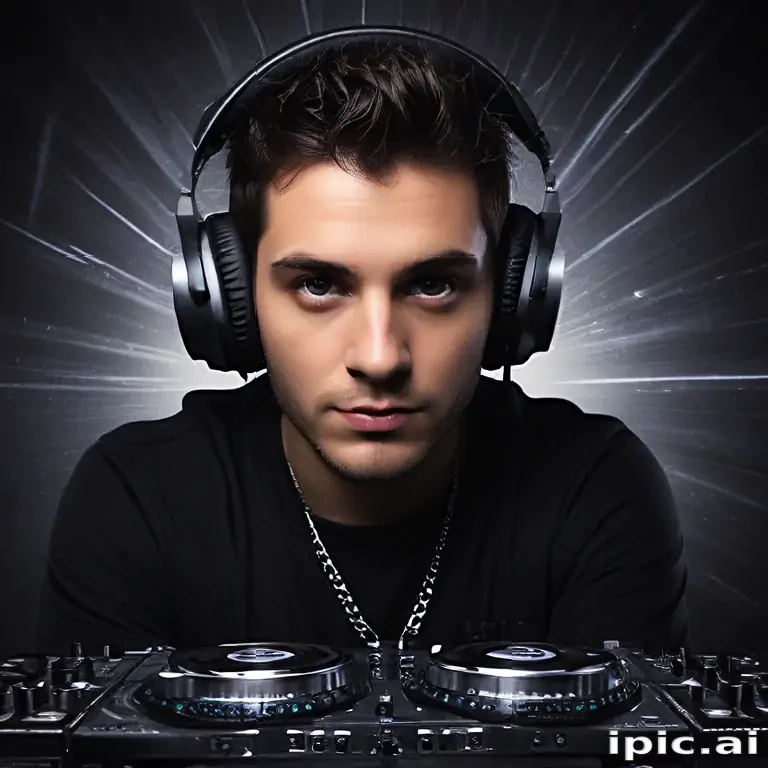 Dynamic DJ Creating Beats with Passion and Energy in Modern Studio