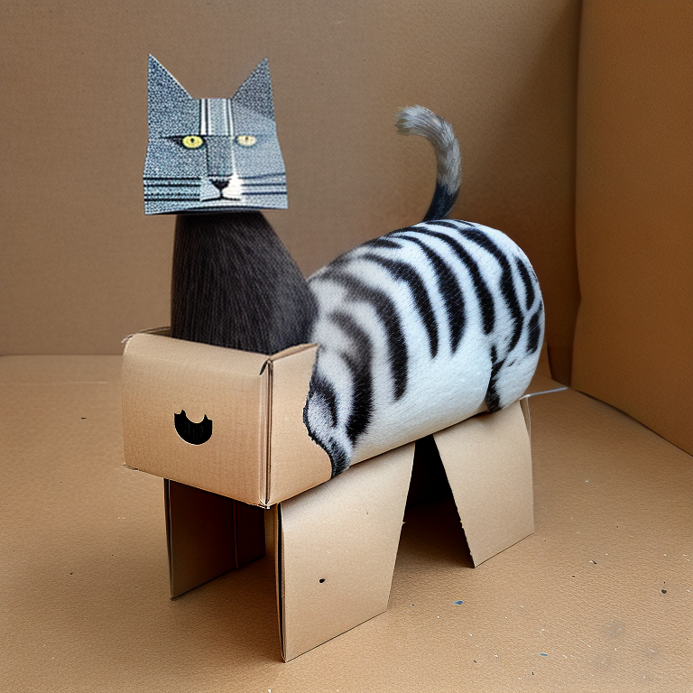 a cat made of cardboard