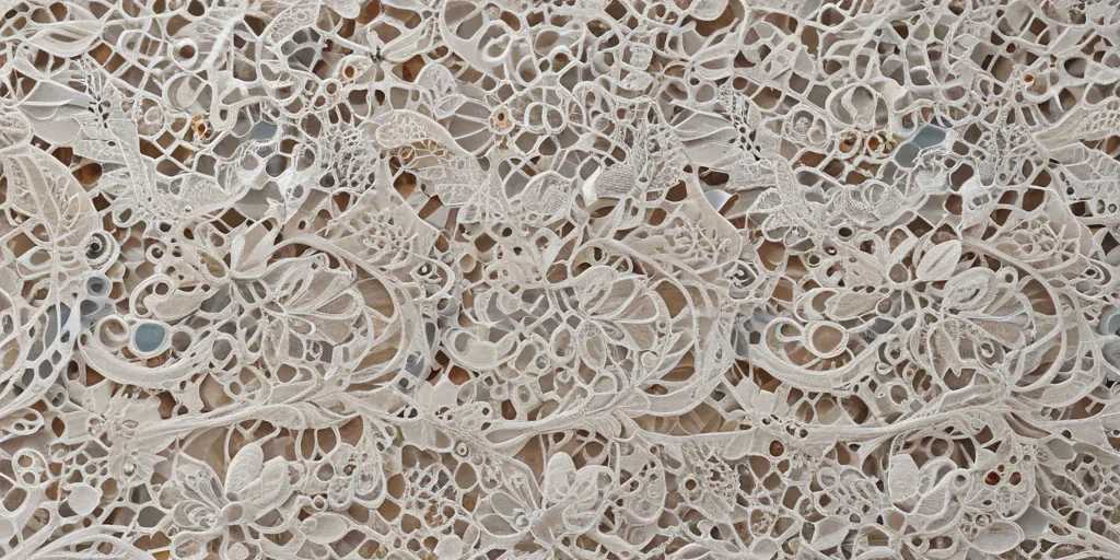 Intricate Lace Design Featuring Delicate Floral Patterns and Elegant ...