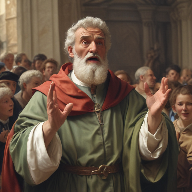 saint peter preaches to the crowds