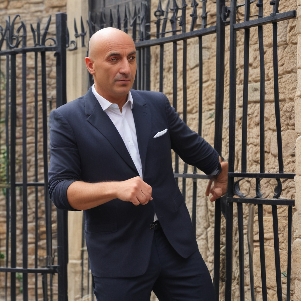 the great baldini opening his gate but he's bald and his gate is his gate