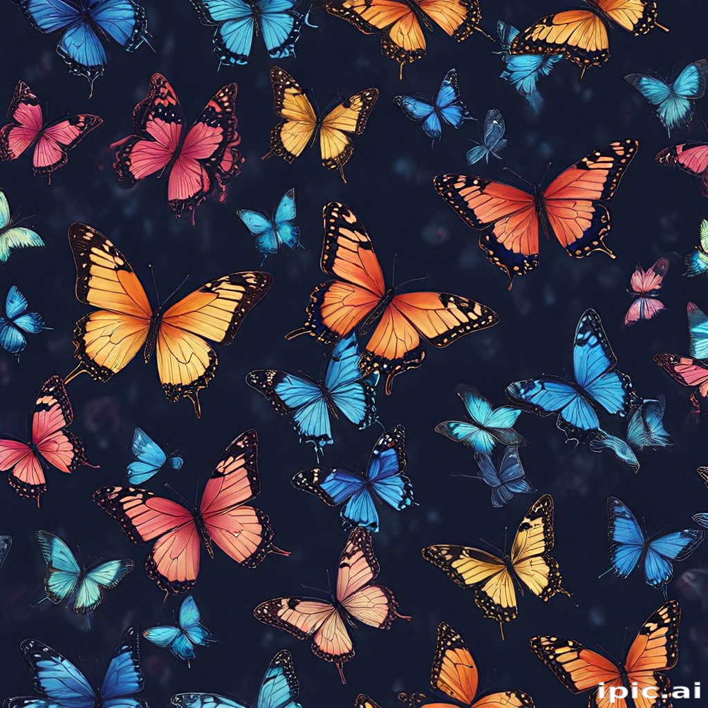 A Colorful Array of Butterflies in Various Shades and Patterns ...