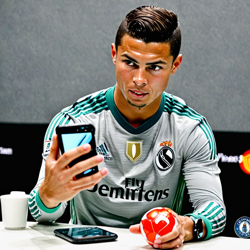 Ronaldo destroys a kid's phone.