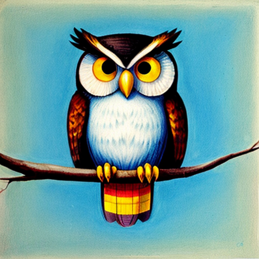 a goofy owl in Giotto style