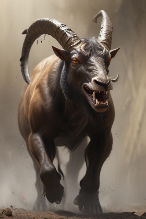 the whole figure of the devil in the background, fire and smoke, as if ...