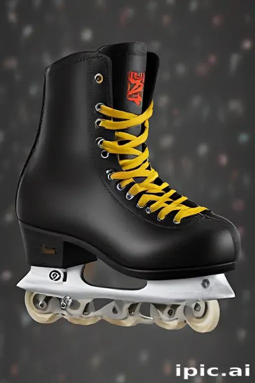 Stylish Black Ice Skates with Yellow Laces for Winter Sports Enthusiasts