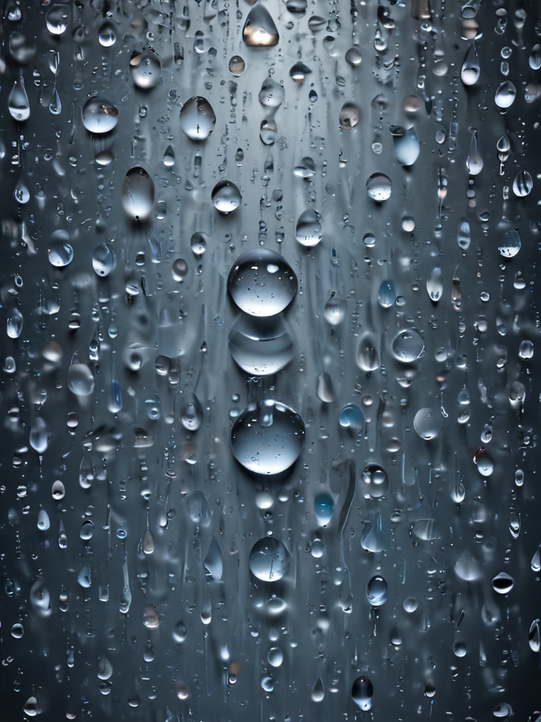 Close-Up of Raindrops on a Glass Surface Creating a Beautiful Pattern