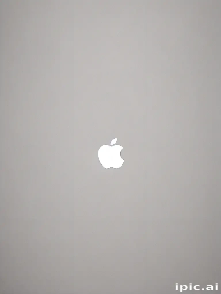 Minimalist Apple Logo on a Clean, Light Gray Background Design