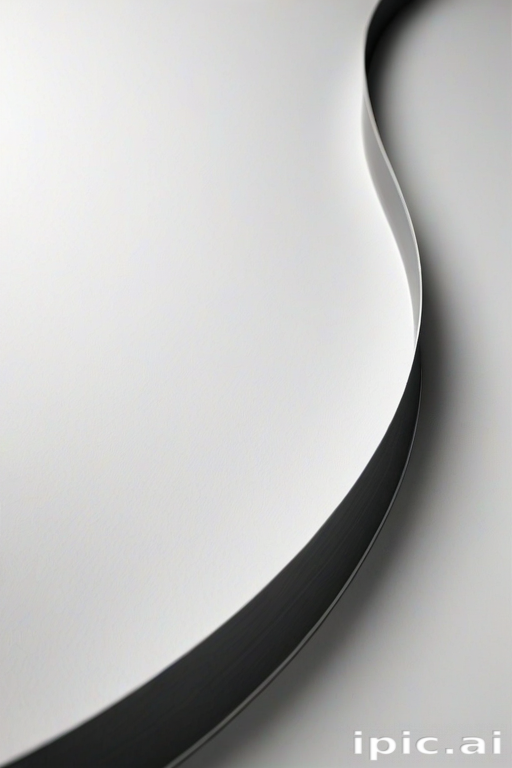 Elegant Curves of White Paper Flowing Gracefully Across a Smooth Surface