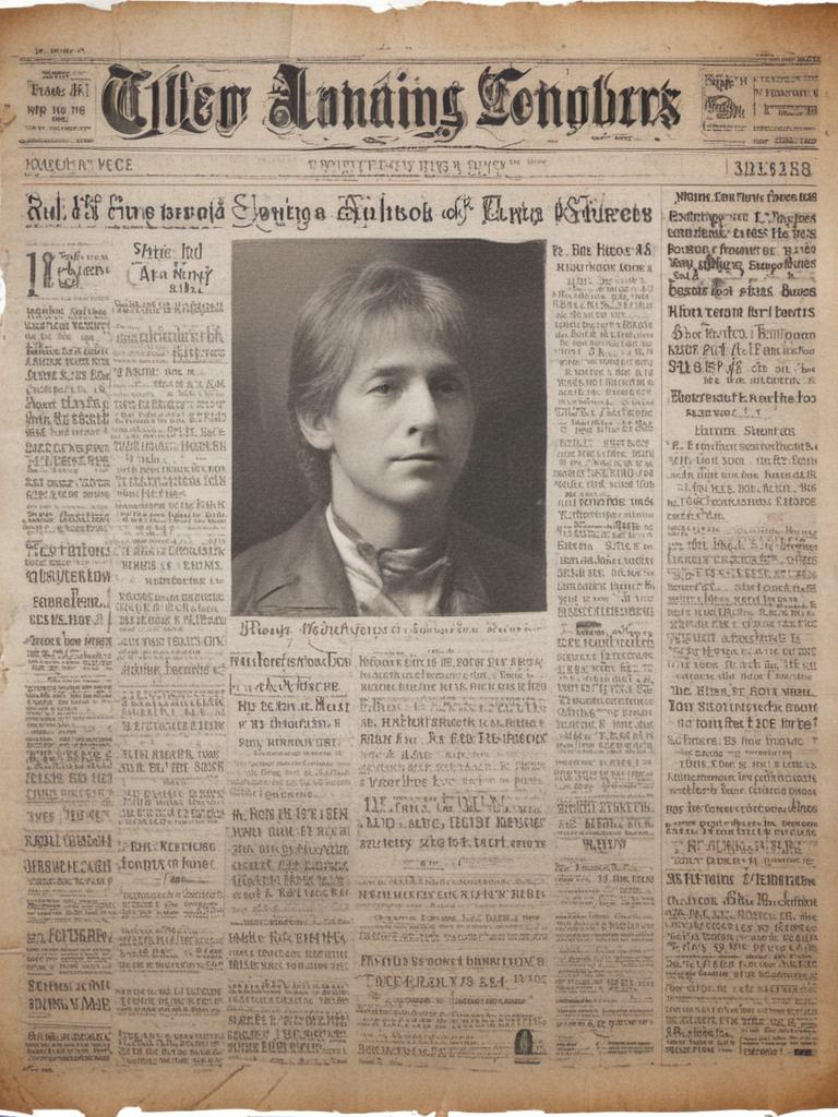 Historic Newspaper Featuring Portrait and Articles from the Past Era