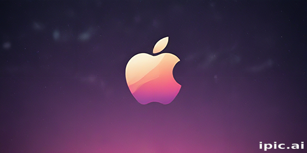 Stylized Apple Logo with a Vibrant Gradient Background in Purple Hues