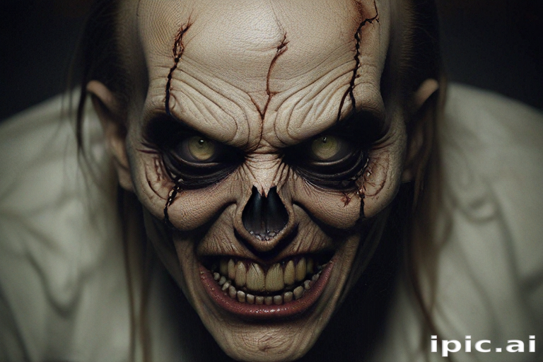 Terrifying Close-Up of a Creepy Skull-Masked Character with Sinister ...