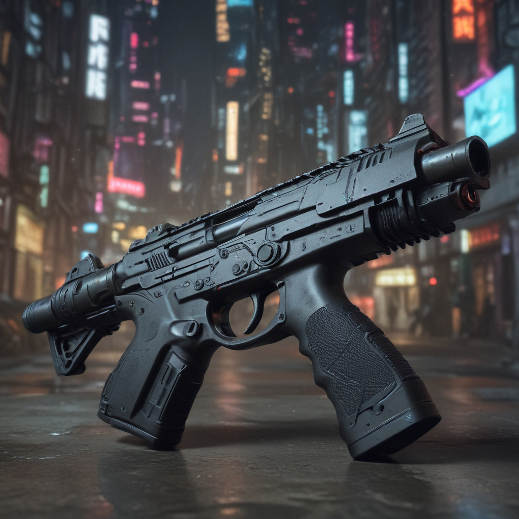 gun, cyberpunk