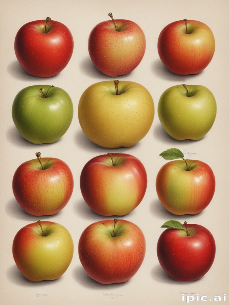 A Colorful Collection of Fresh Apples in Various Shades and Styles.