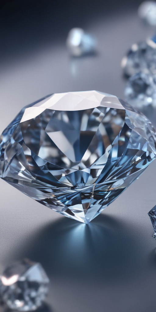 Stunning Blue Diamond Sparkling Elegantly Among Smaller Precious ...