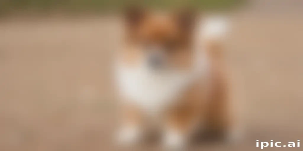 A Blurry Photo of a Dog Sitting Outdoors on a Sunny Day.