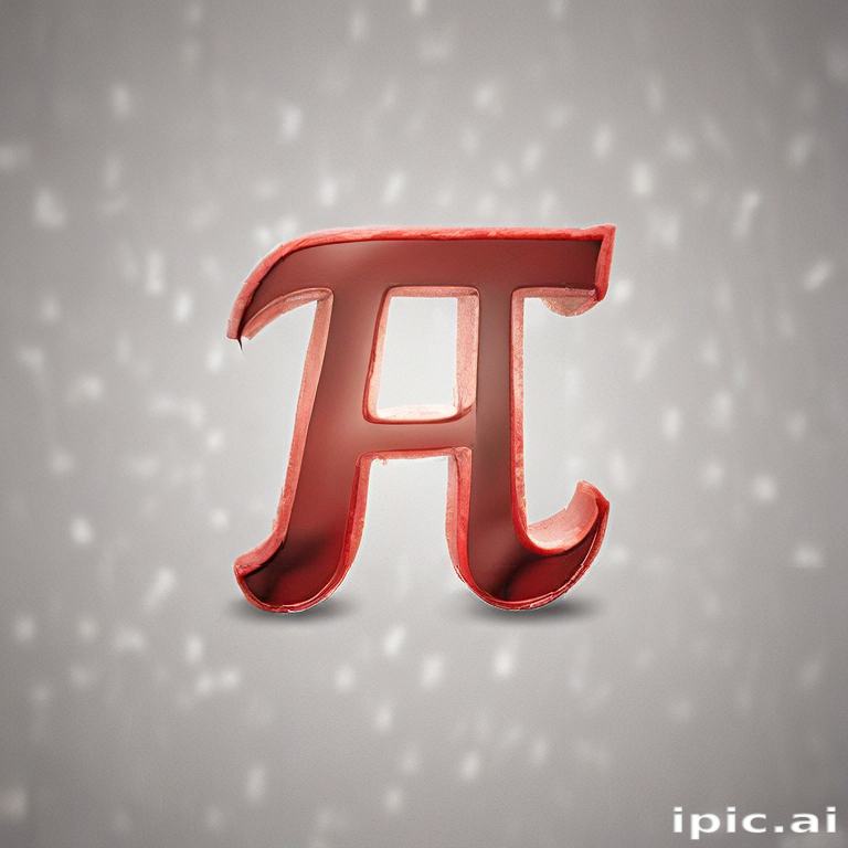 Elegant Representation of Pi Symbol with a Stylish Red Design