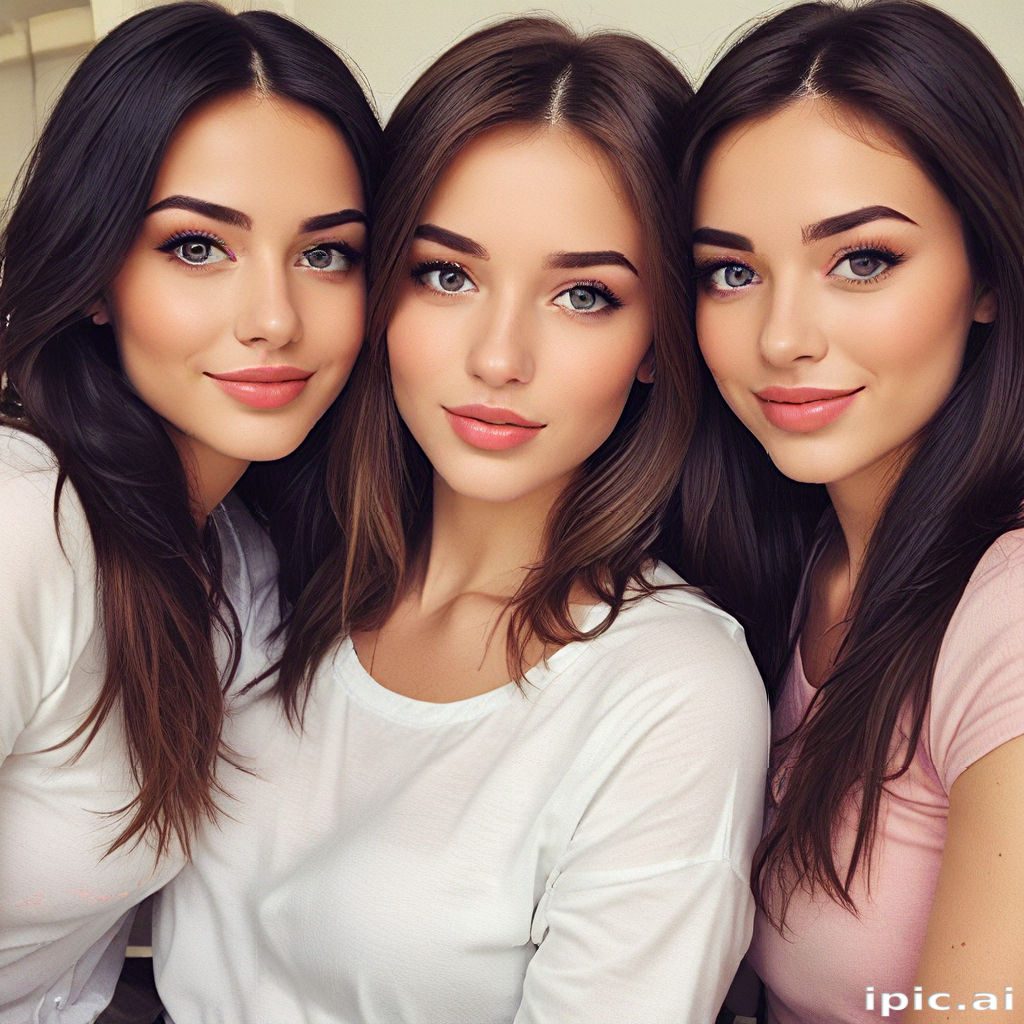 Three Friends Posing Together with Beautiful Smiles and Stunning Makeup
