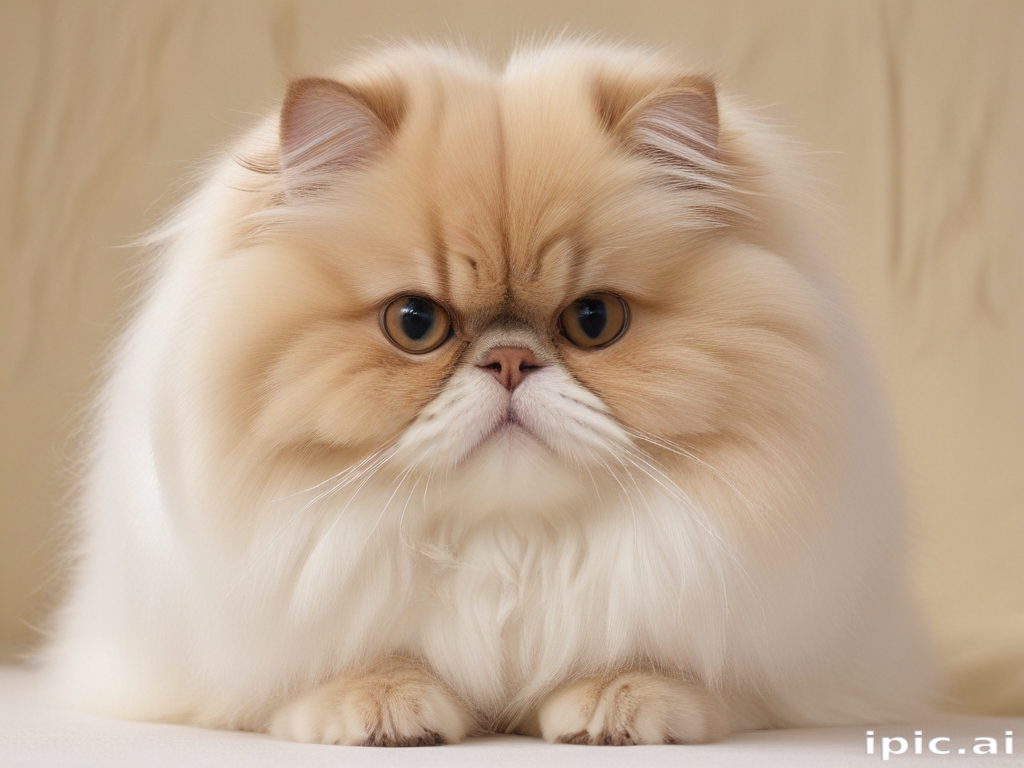 A Charming Fluffy Cat with a Distinctive Face and Gorgeous Fur.