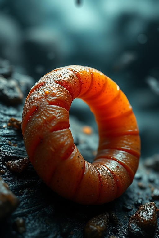 Close-Up of a Unique Transparent Worm Curled on a Finger