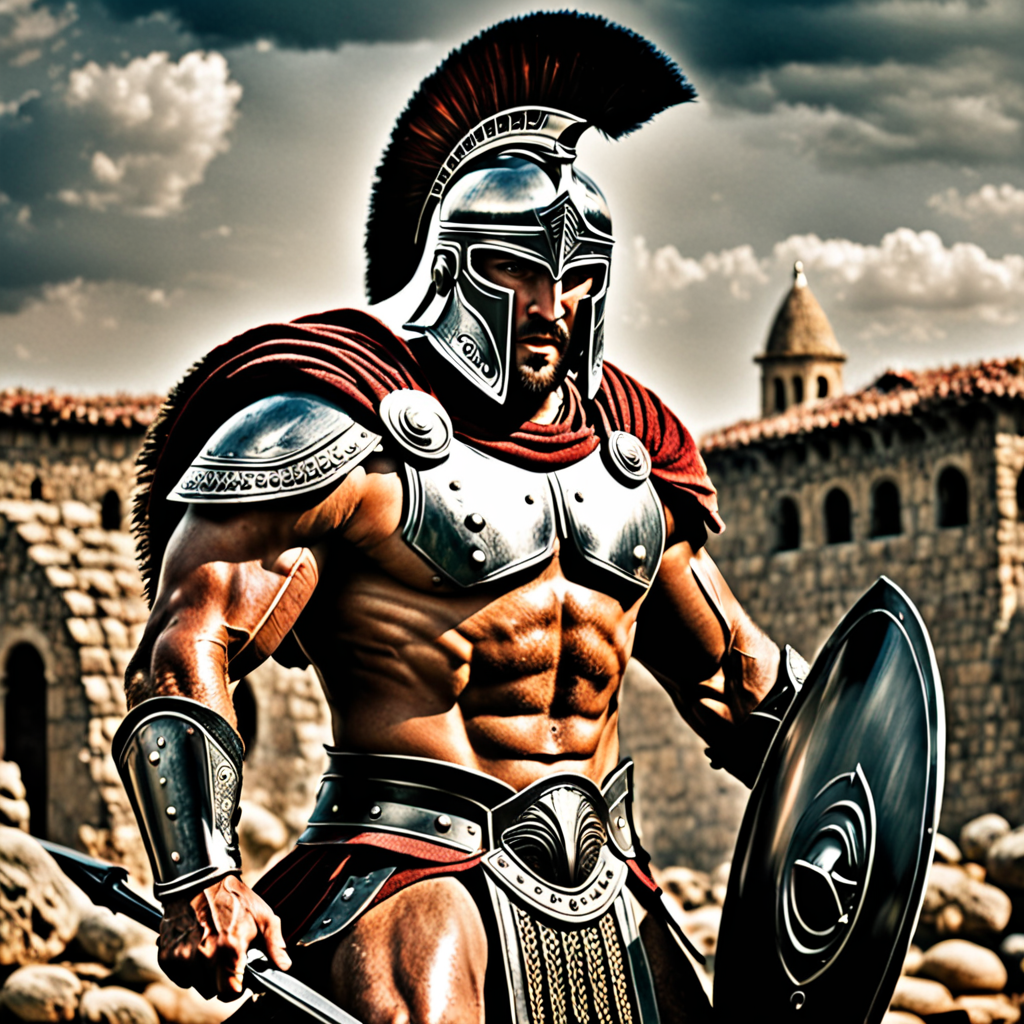 realistic picture of a spartan warrior