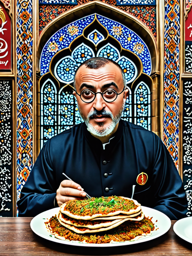 Turkish harry potter eating lahmacun