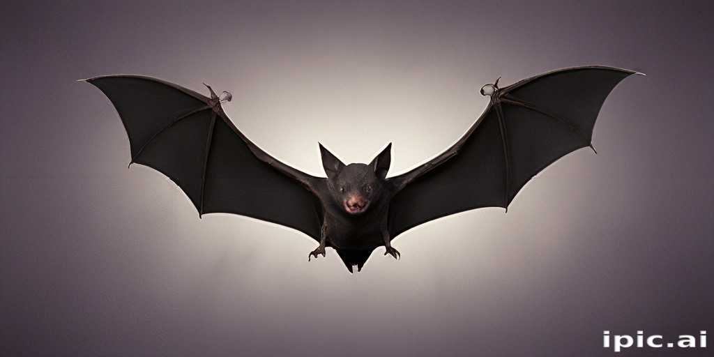 Majestic Bat in Flight with Outstretched Wings Against a Soft Background