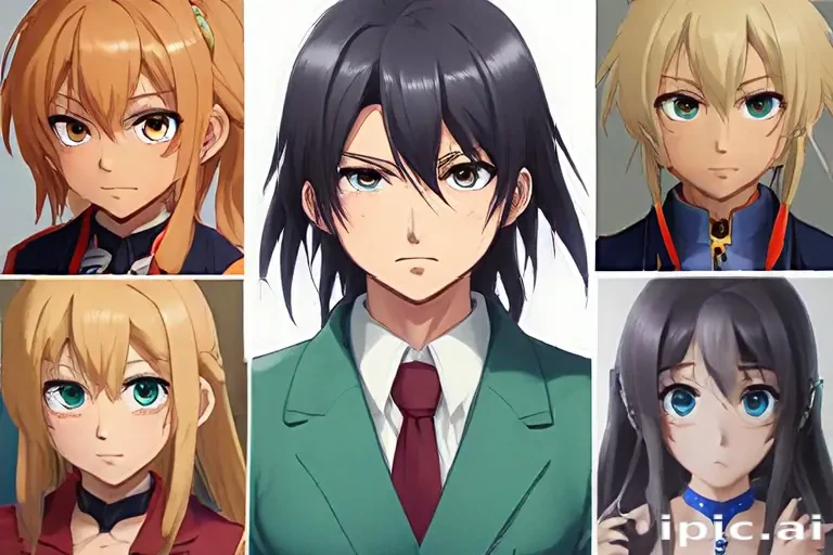 Dynamic Portraits of Anime Characters Displaying a Range of Emotions