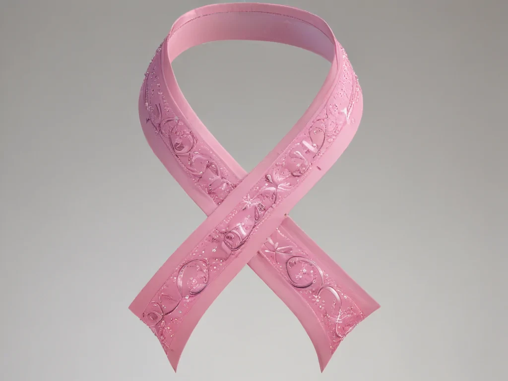 Elegant Pink Ribbon Symbolizing Hope and Awareness for Breast Cancer