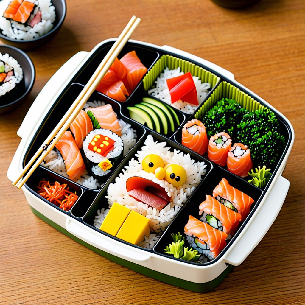 For lunch, Japanese Homer Simpson skillfully eats a bento box filled ...