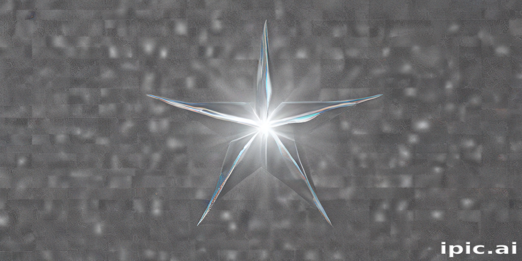Shimmering Silver Star Radiating Bright Light Against a Textured Background