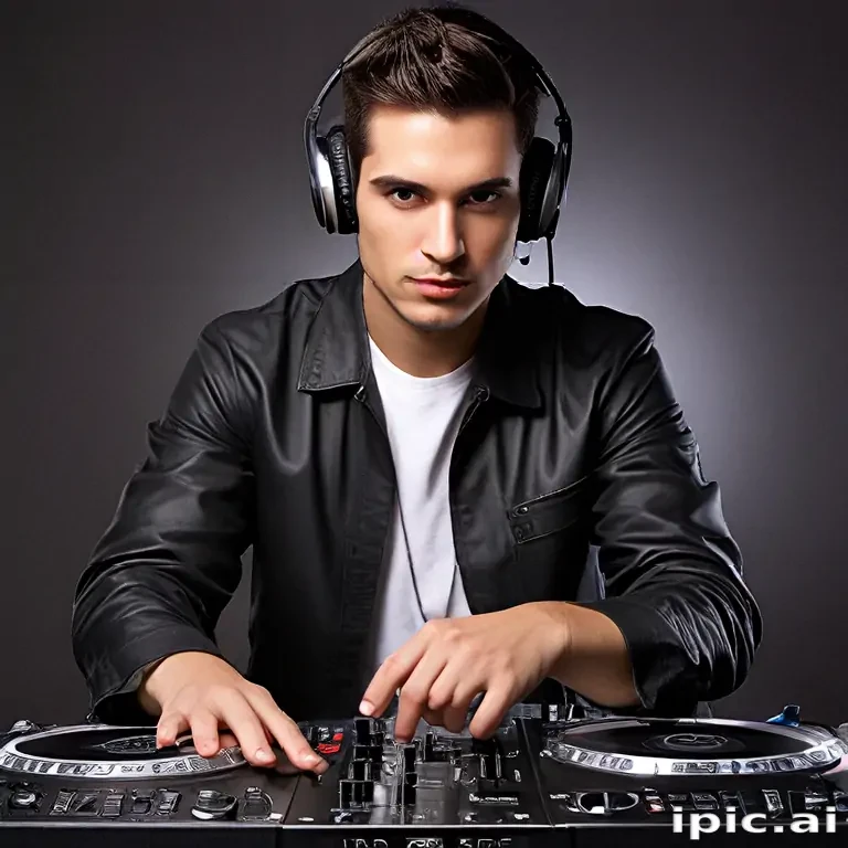 Young DJ Skillfully Mixing Beats with Professional Equipment in Studio ...