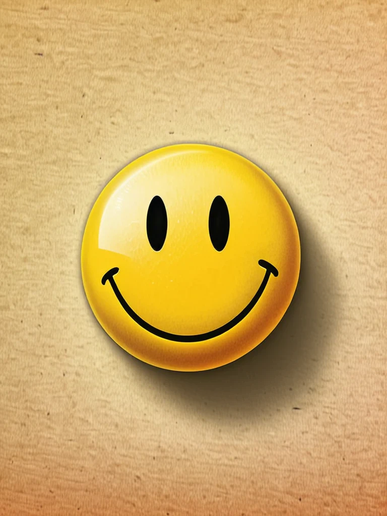 A Bright Yellow Smiley Face on a Textured Brown Background