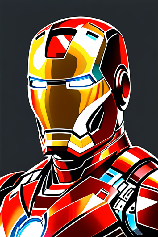 Vector portrait of iron man of Marvel superheroes
