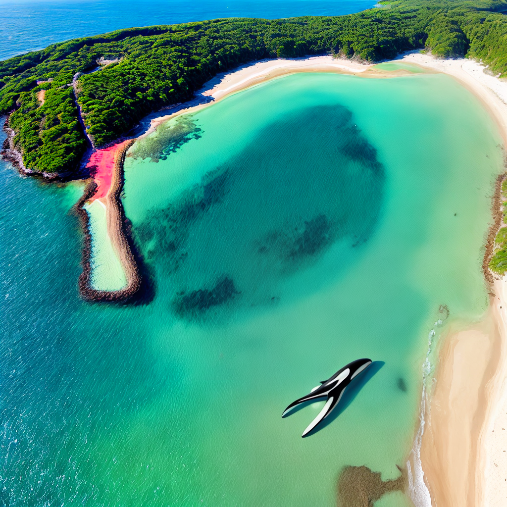 giant inflatable orca beach