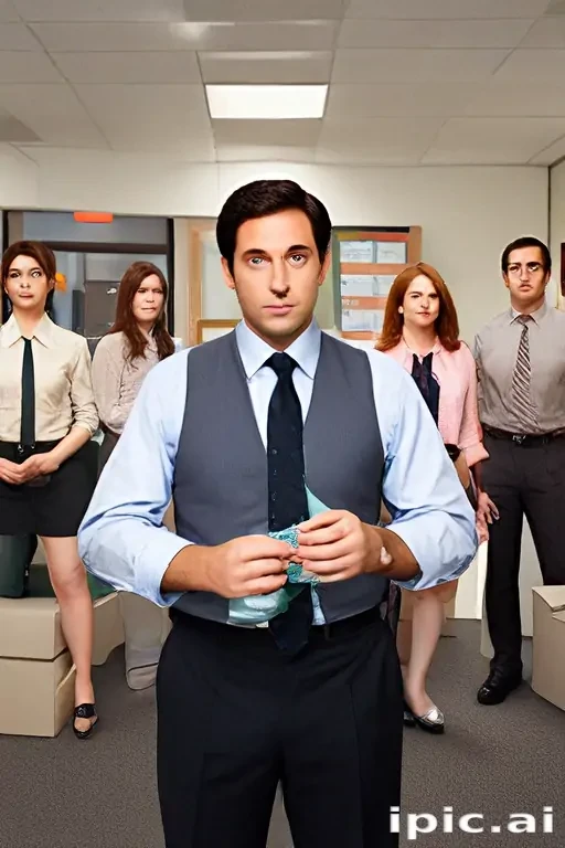 Team of Office Workers Standing Together in a Modern Workplace Setting
