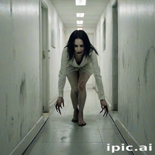 Haunting Figure Crawls Mysteriously Down an Abandoned Hospital Corridor