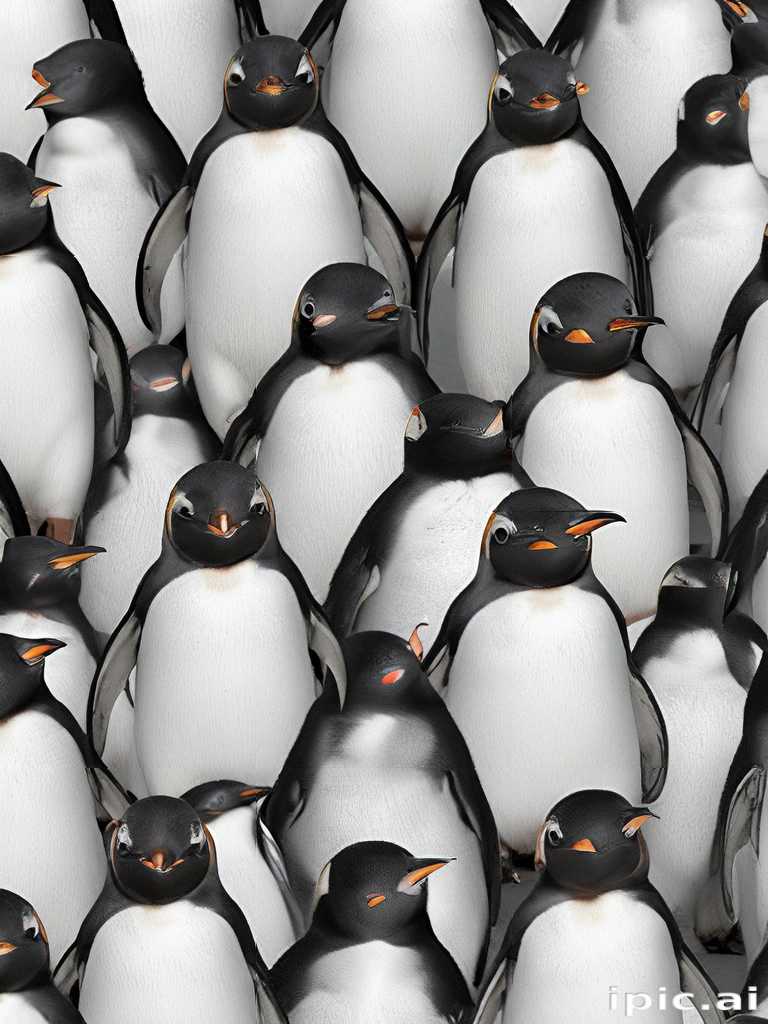A Gathering of Penguins in Their Natural Habitat: A Charming Scene.