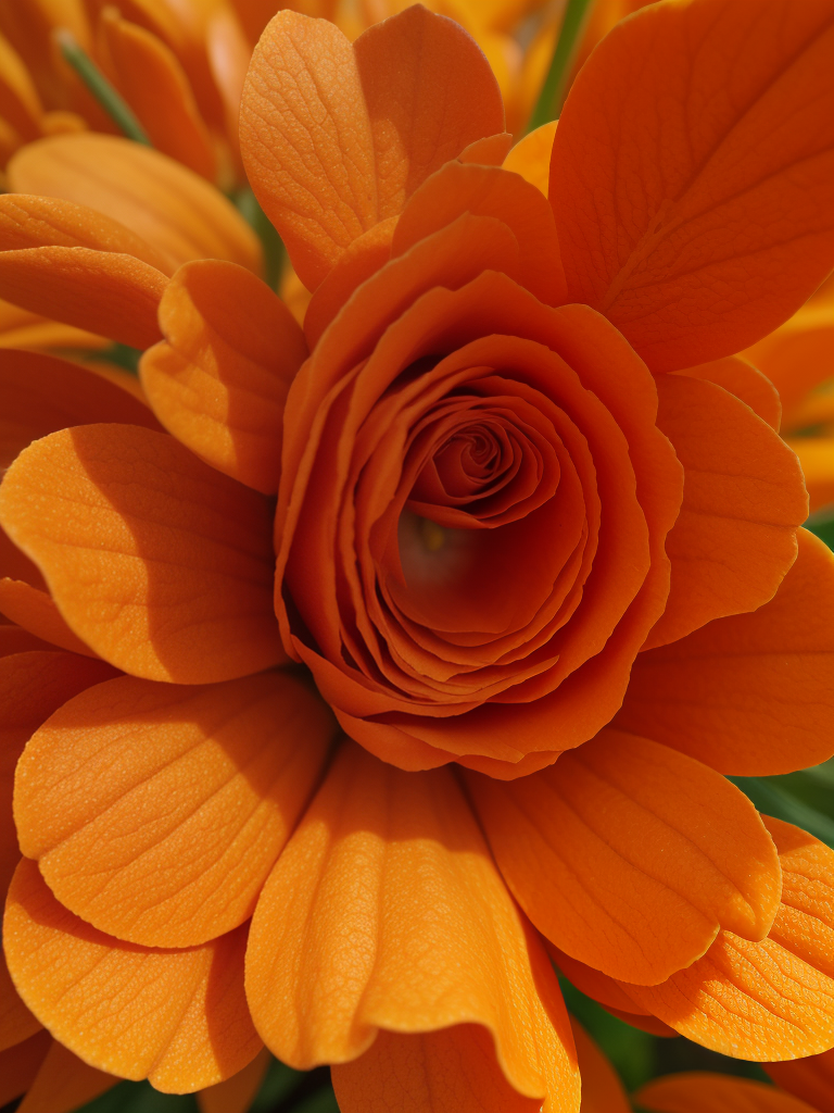 Vibrant Orange Flower with Intricate Petals and a Beautiful Center