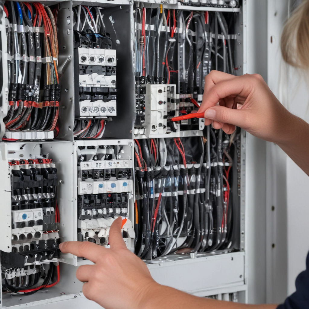 a person using electrical drawings