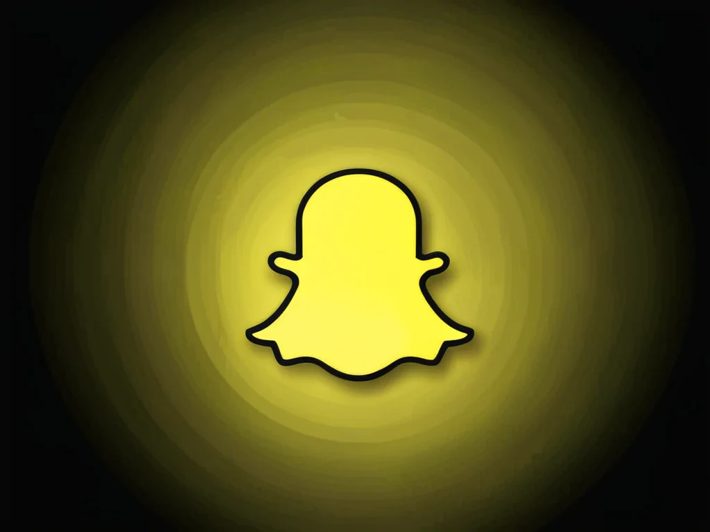 Bright Yellow Snapchat Ghost Icon Against a Dark Background Design