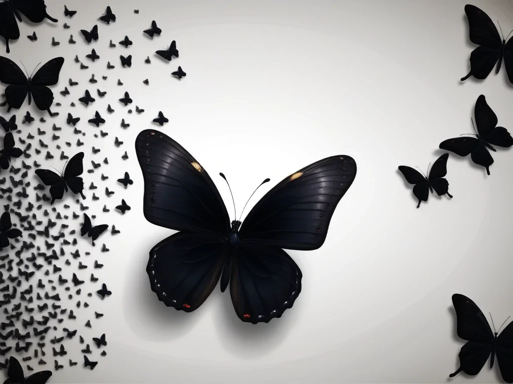 Enchanting Transformation of Black Butterflies Taking Flight in Perfect ...
