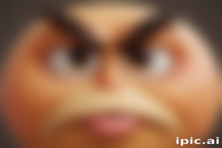 An Angry Cartoon Character with Intense Expression and Bold Features
