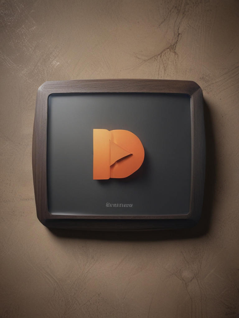 Retro Television Set Featuring a Modern Orange Play Button Design