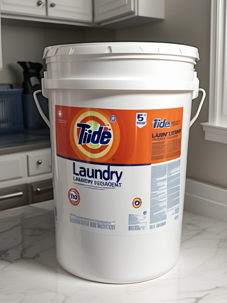 Large Container of Tide Laundry Detergent on Kitchen Countertop for ...